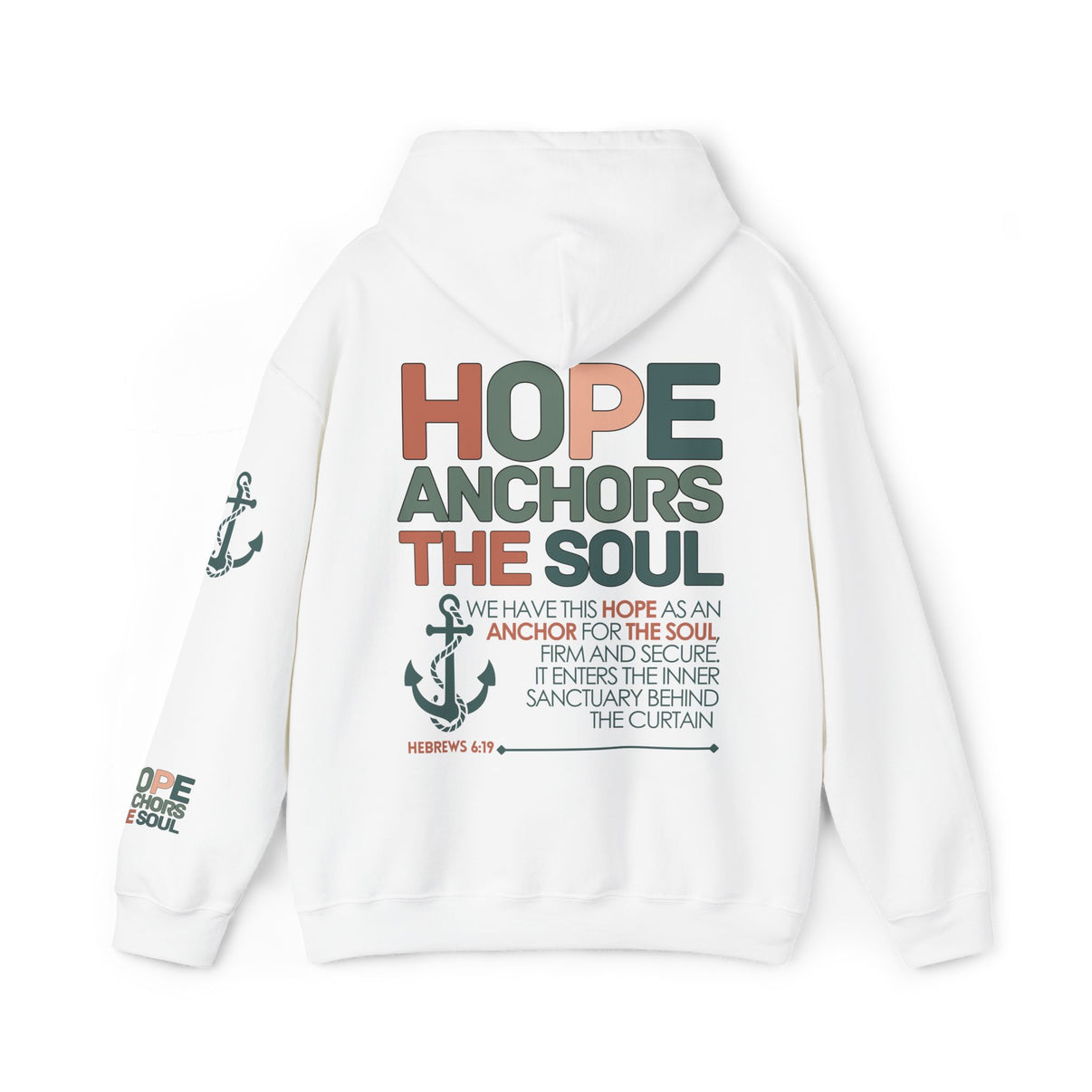 Hope Anchors the Soul Hoodie - Hebrews 6:19 Bible Verse Christian Hood ...