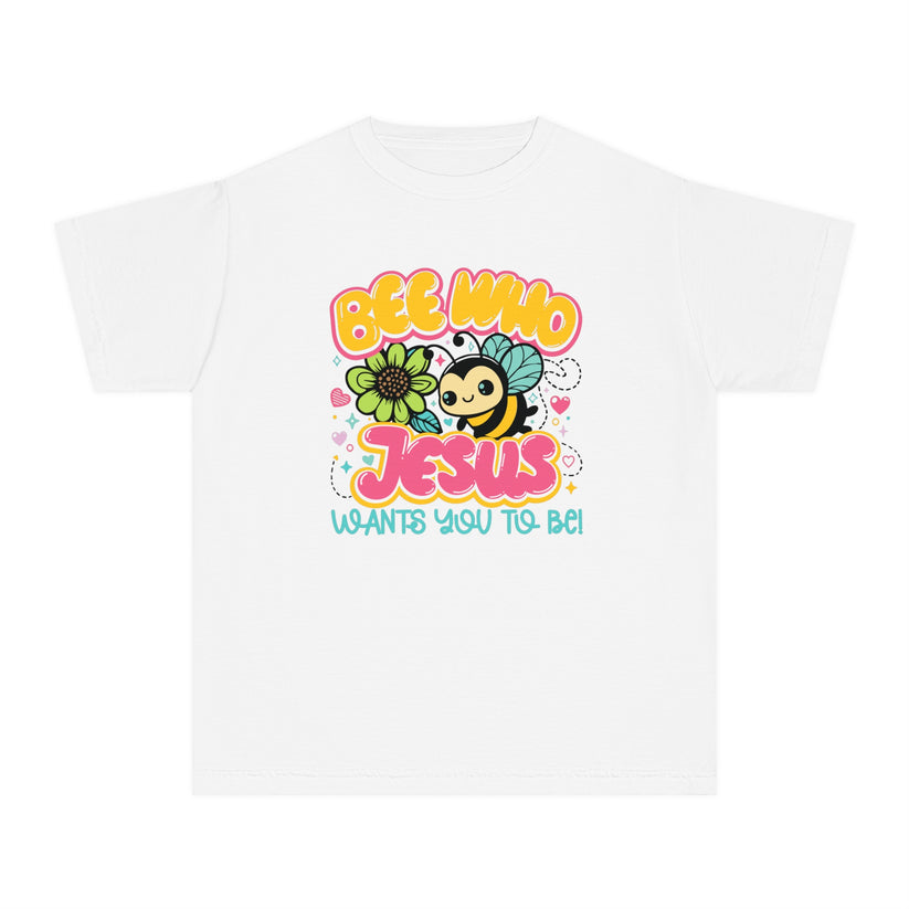 Bee Who Jesus Wants You to Be Comfort Colors Youth Christian Shirt ...