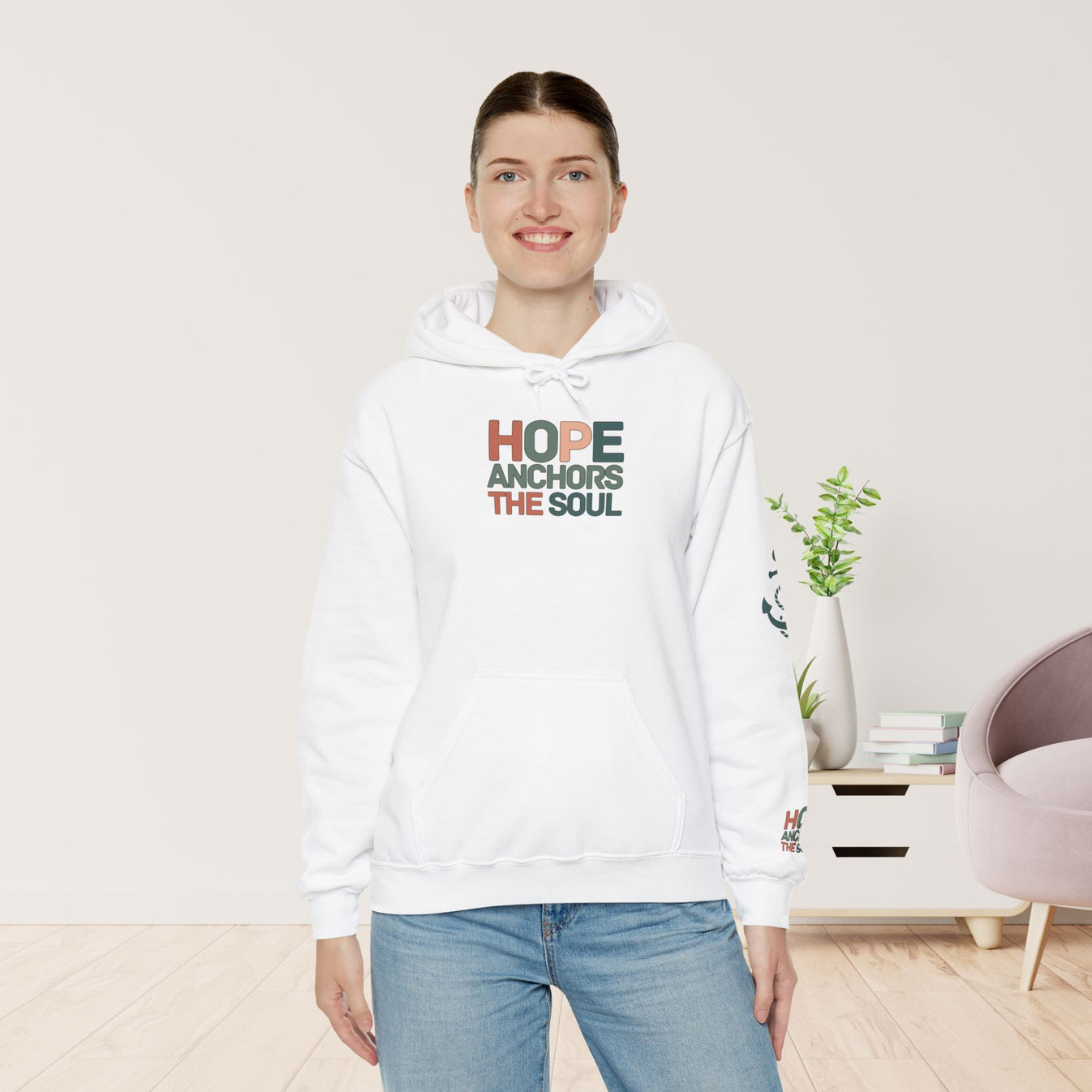 Hope Anchors the Soul Hoodie - Hebrews 6:19 Bible Verse Christian Hood ...