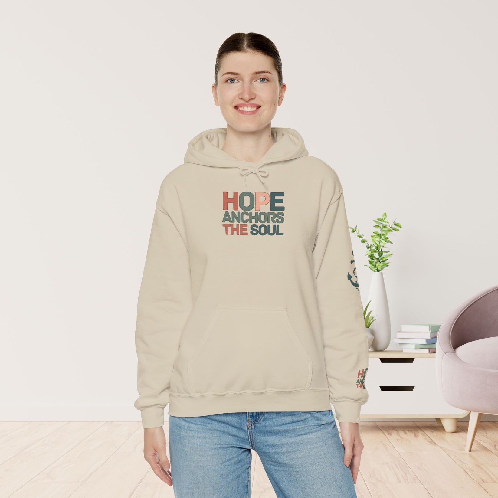 Hope Anchors the Soul Hoodie - Hebrews 6:19 Bible Verse Christian Hood ...