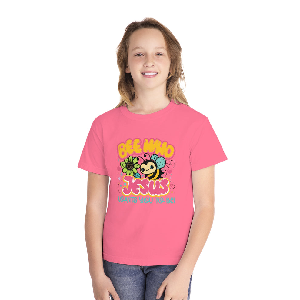 Bee Who Jesus Wants You to Be Comfort Colors Youth Christian Shirt ...