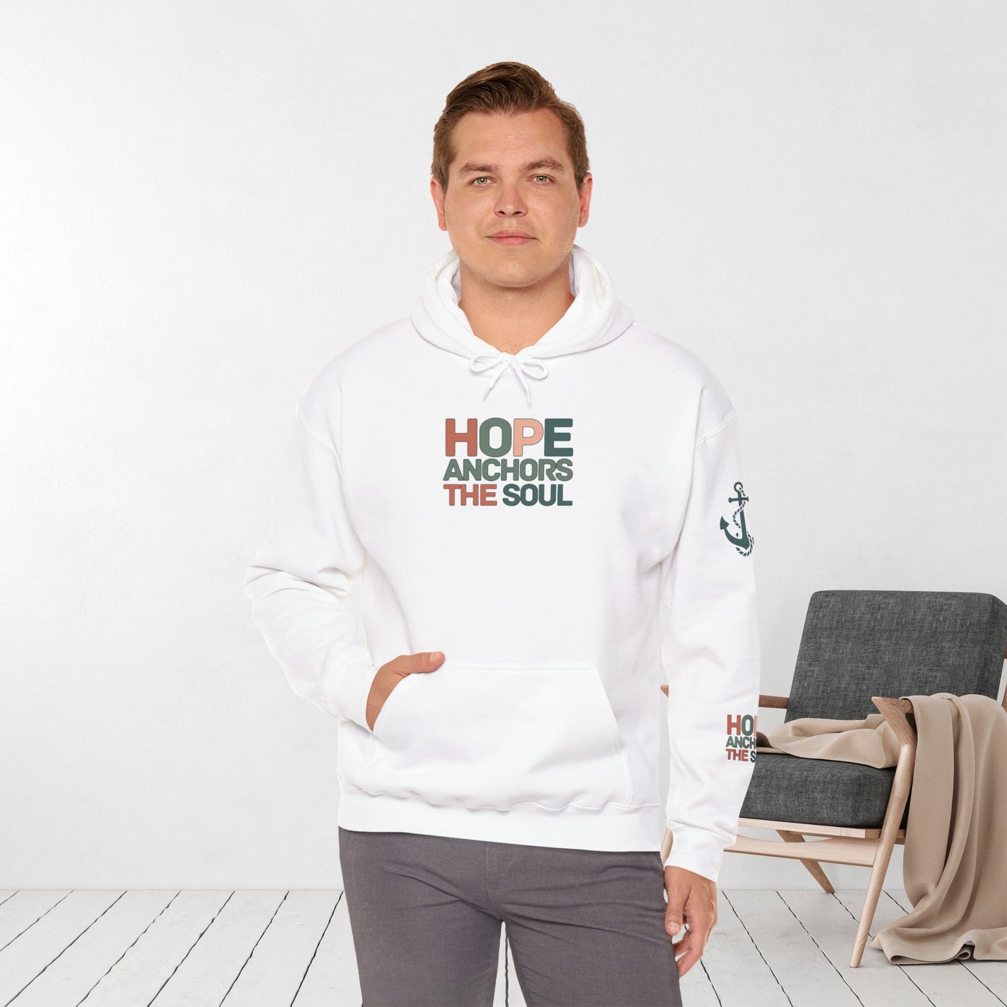 Hope Anchors the Soul Hoodie - Hebrews 6:19 Bible Verse Christian Hood ...